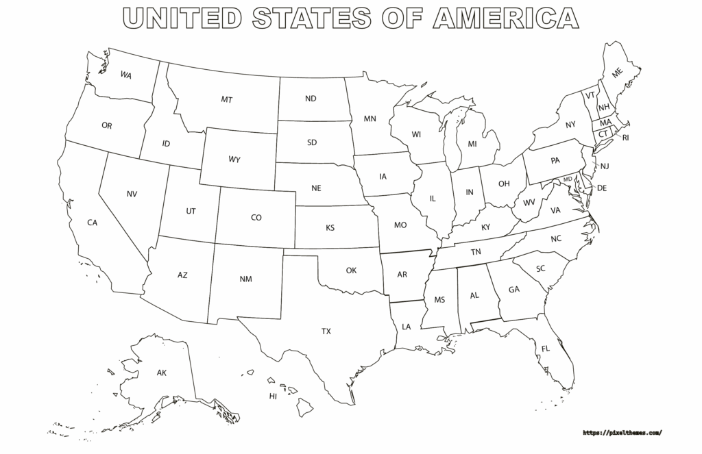 Free Printable Blank United States Maps for Worksheets and Projects ...